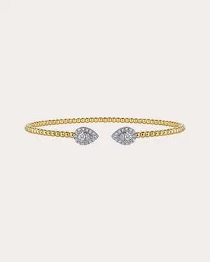 Gabriel & Co. Diamond & 14k Two-tone Pear Cuff Bracelet - Yellow