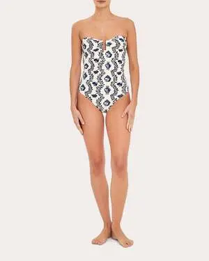 AGUACLARA Strapless One-piece With Dynastie Royale Print