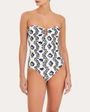 AGUACLARA Strapless One-piece With Dynastie Royale Print