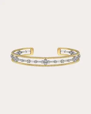 Gabriel & Co. Diamond & 14k Two-tone Bujukan Channel Cuff