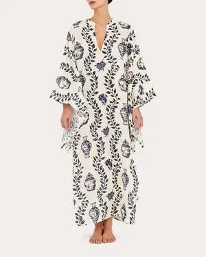AGUACLARA Dynastie Royale Linen Maxi Kaftan