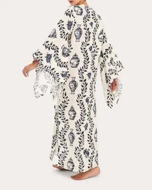 AGUACLARA Dynastie Royale Linen Maxi Kaftan