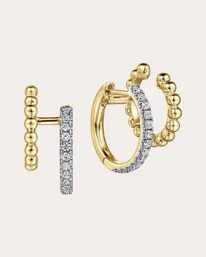 GABRIEL & CO. Diamond & 14k Bujukan Cuff Huggie Earrings - Gold