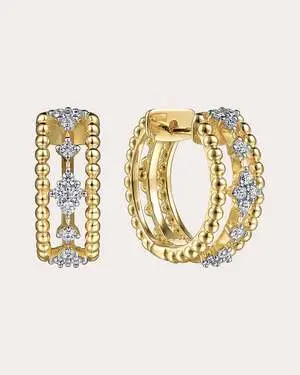 GABRIEL & CO. Diamond & 14k Bujukan Huggie Earrings - Gold
