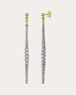 GABRIEL & CO. Diamond & Two-tone Linear Drop Earrings - Silver