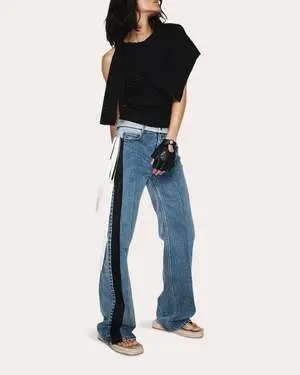 Hellessy Ben Satin Ribbon Straight-leg Jeans