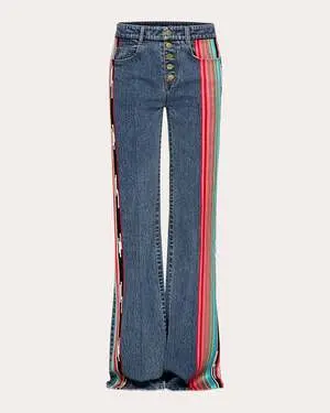Hellessy Omar Multicolor Grosgrain Straight-leg Jeans