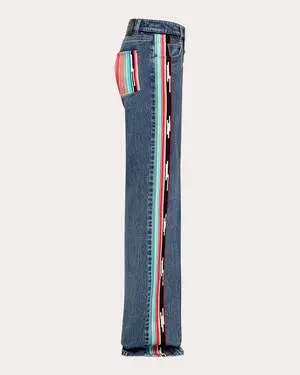 Hellessy Omar Multicolor Grosgrain Straight-leg Jeans