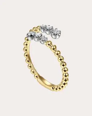 GABRIEL & CO. Diamond & 14k Beaded Bypass Ring