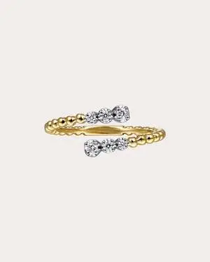 Gabriel & Co. Diamond & 14k Beaded Bypass Ring - Yellow