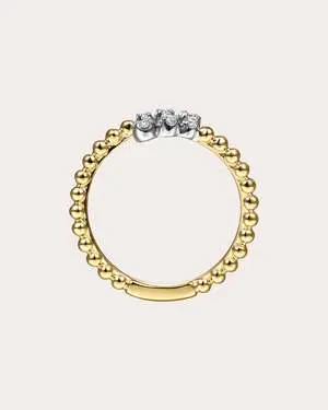 Gabriel & Co. Diamond & 14k Beaded Bypass Ring