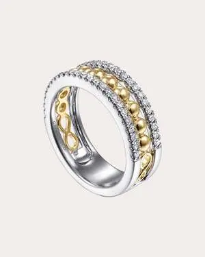 GABRIEL & CO. Diamond & Two-tone Bujukan Wide Band Ring