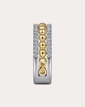 GABRIEL & CO. Diamond & Two-tone Bujukan Wide Band Ring