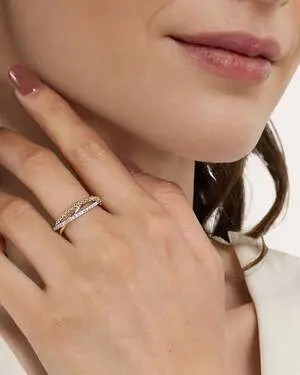 Gabriel & Co. Diamond & Two-tone Bujukan Crisscross Ring