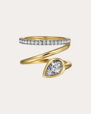 Gabriel & Co. 14k Diamond Pear Wrap Ring - Yellow