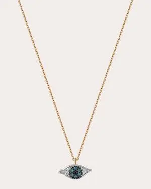 BEE GODDESS Diamond Eye Light Pendant Necklace - Blue