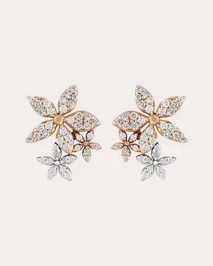 BEE GODDESS Diamond Apple Seed Tara Stud Earrings - Gold