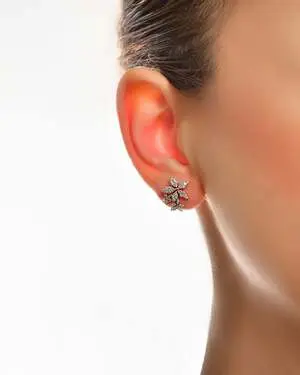 BEE GODDESS Diamond Apple Seed Tara Stud Earrings