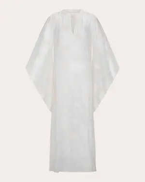 AGUACLARA La Perle Sheer Embroidered Maxi Kaftan - Grey