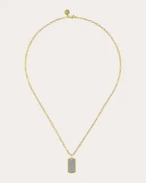 Gabriel & Co. 14k Diamond Bujukan Dog Tag Necklace - Yellow