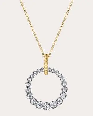 Gabriel & Co. Diamond & 14k Circle Pendant Necklace