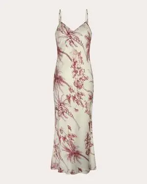 AGUACLARA Provence Silk Midi Slip Dress