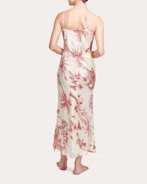 AGUACLARA Provence Silk Midi Slip Dress