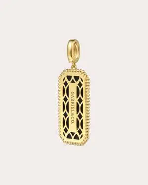 GABRIEL & CO. 14k Yellow Gold Onyx & Diamond Star Pendant