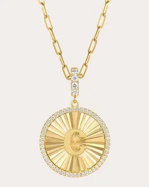 GABRIEL & CO. Diamond & 14k C Initial Medallion