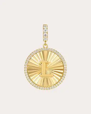 Gabriel & Co. Diamond & 14k "l" Initial Medallion - Yellow