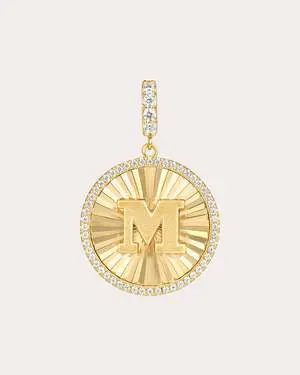 GABRIEL & CO. 14k Yellow Diamond & "m" Initial Medallion - Gold