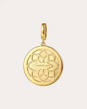 GABRIEL & CO. 14k Yellow Diamond & "m" Initial Medallion