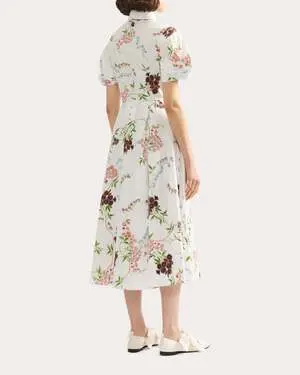 Erdem Floral Cotton Midi Shirt Dress