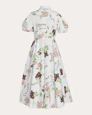Erdem Floral Cotton Midi Shirt Dress
