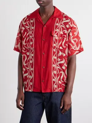 Kapital Camp-collar Printed Woven Shirt