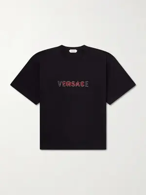 Versace Logo-detailed Cotton-jersey T-shirt