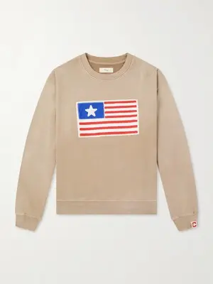 CHERRY LOS ANGELES Embroidered Cotton-jersey Sweater