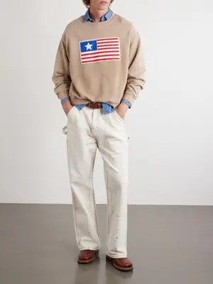 CHERRY LOS ANGELES Embroidered Cotton-jersey Sweater