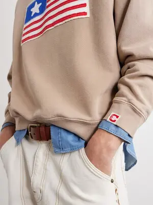 CHERRY LOS ANGELES Embroidered Cotton-jersey Sweater
