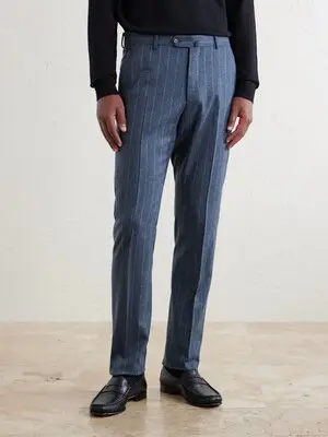 Caruso Pinstripe Wool And Cashmere-blend Suit Trousers