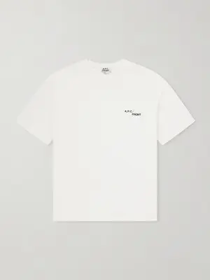 A.p.c. Fragment Logo-print Cotton-jersey T-shirt - White