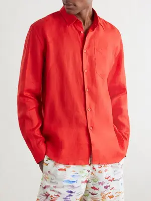 Vilebrequin Caroubis Linen Shirt - Red