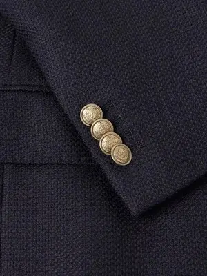 Caruso Aida Double-breasted Wool Basketweave Blazer