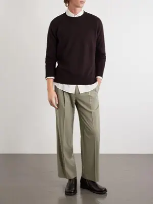 Eleventy Wool Crew Neck Sweater - Brown