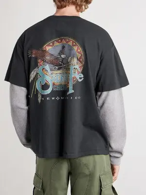 CHERRY LOS ANGELES Waffle-trim Cotton-jersey T-shirt