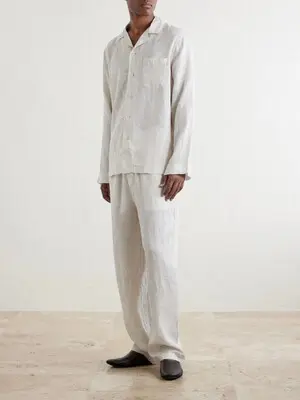 Derek Rose Milan 31 Printed Linen Pyjama Set
