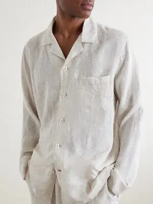 Derek Rose Milan 31 Printed Linen Pyjama Set