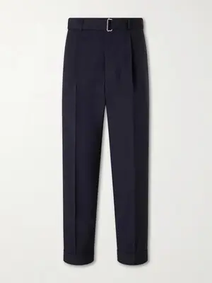 Officine Générale Hugo Straight-leg Pleated Virgin Wool Trousers - Blue