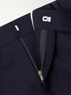Officine Générale Hugo Straight-leg Pleated Virgin Wool Trousers - Blue