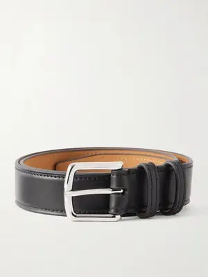 George Cleverley 3.5cm Leather Belt - Black